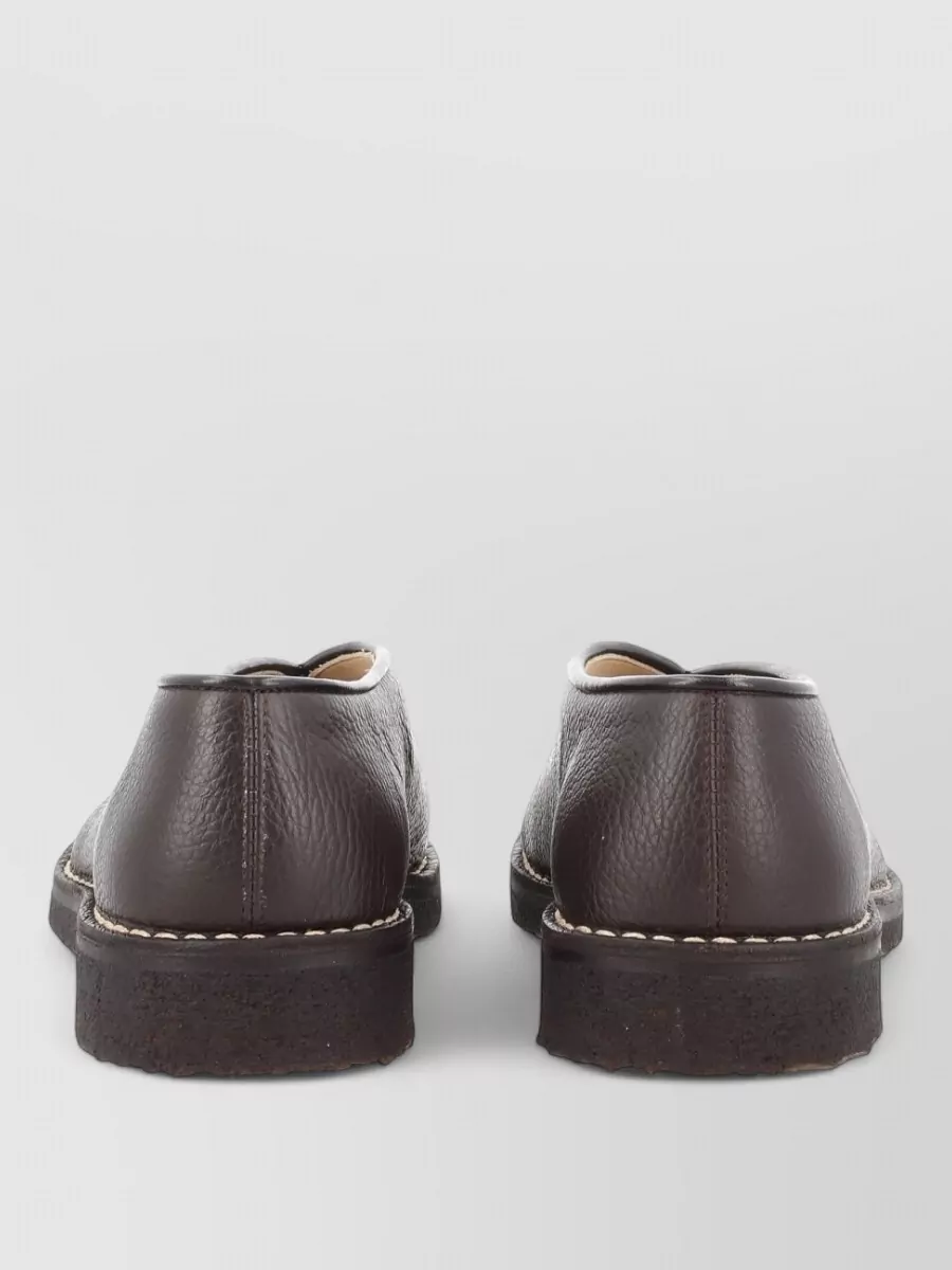 Lemaire Leather loafer round toe contrast stitching | The Fashion Square