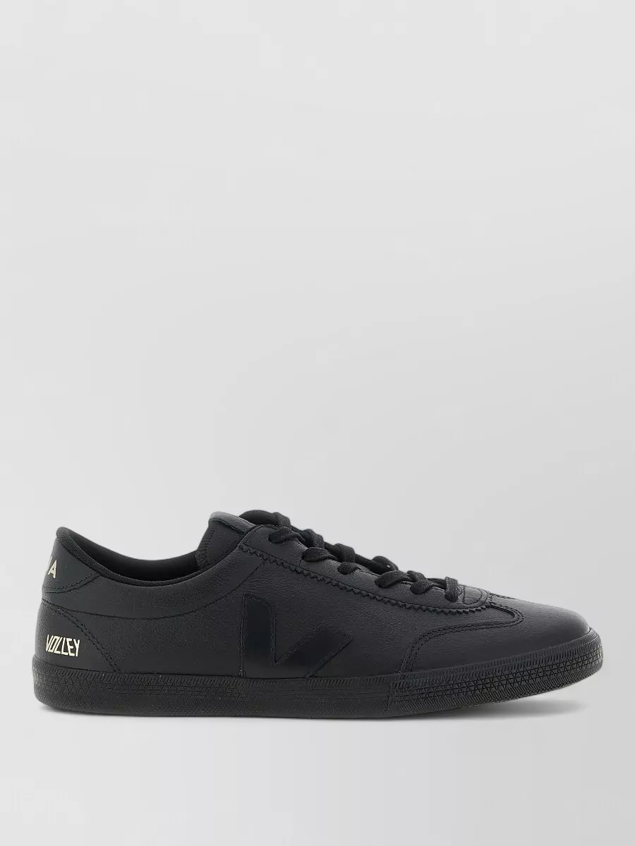 Veja Leather volley signature low-top sneakers | The Fashion Square
