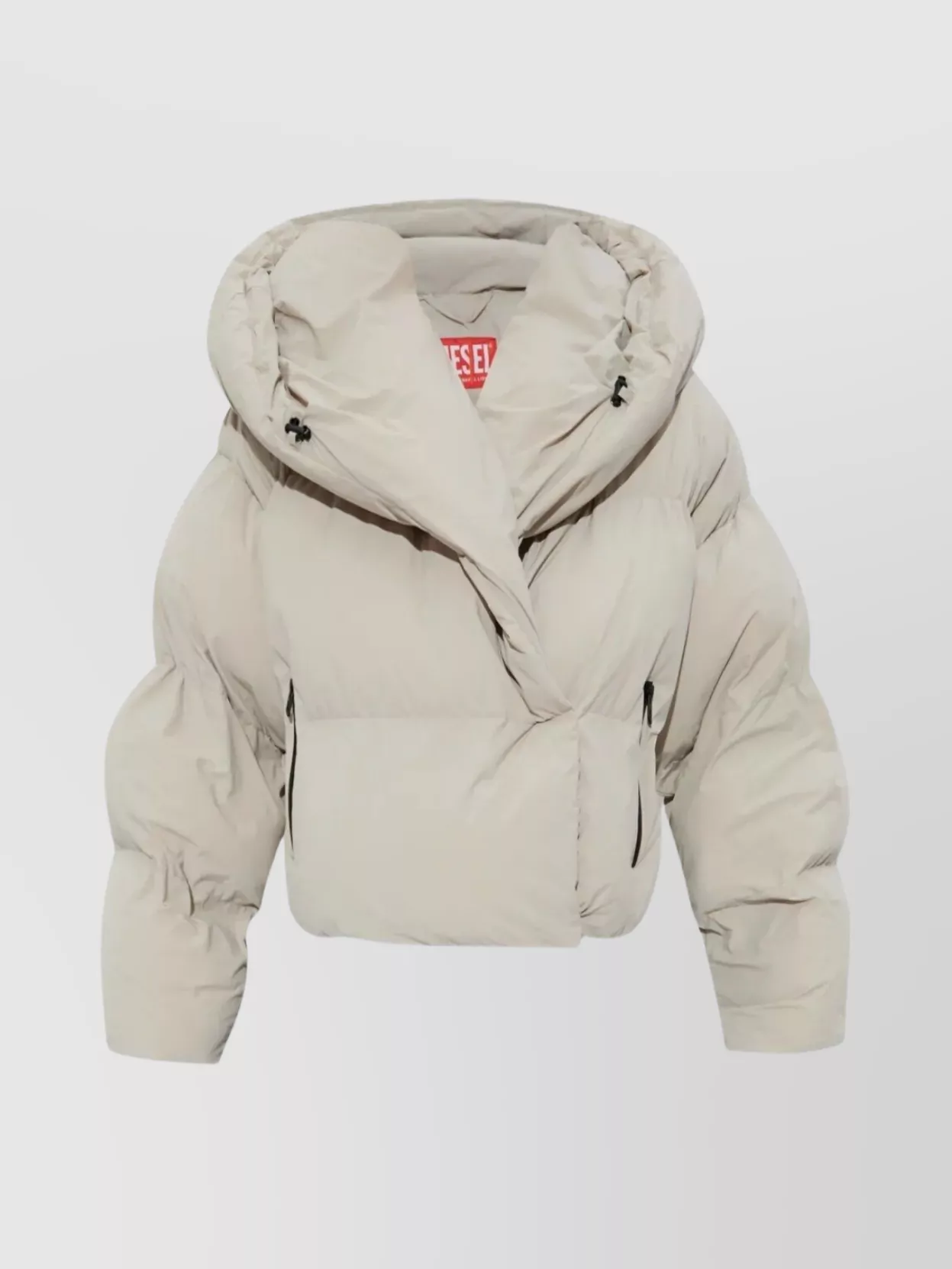 Diesel Hooded quilted jacket side pockets | The Fashion Square