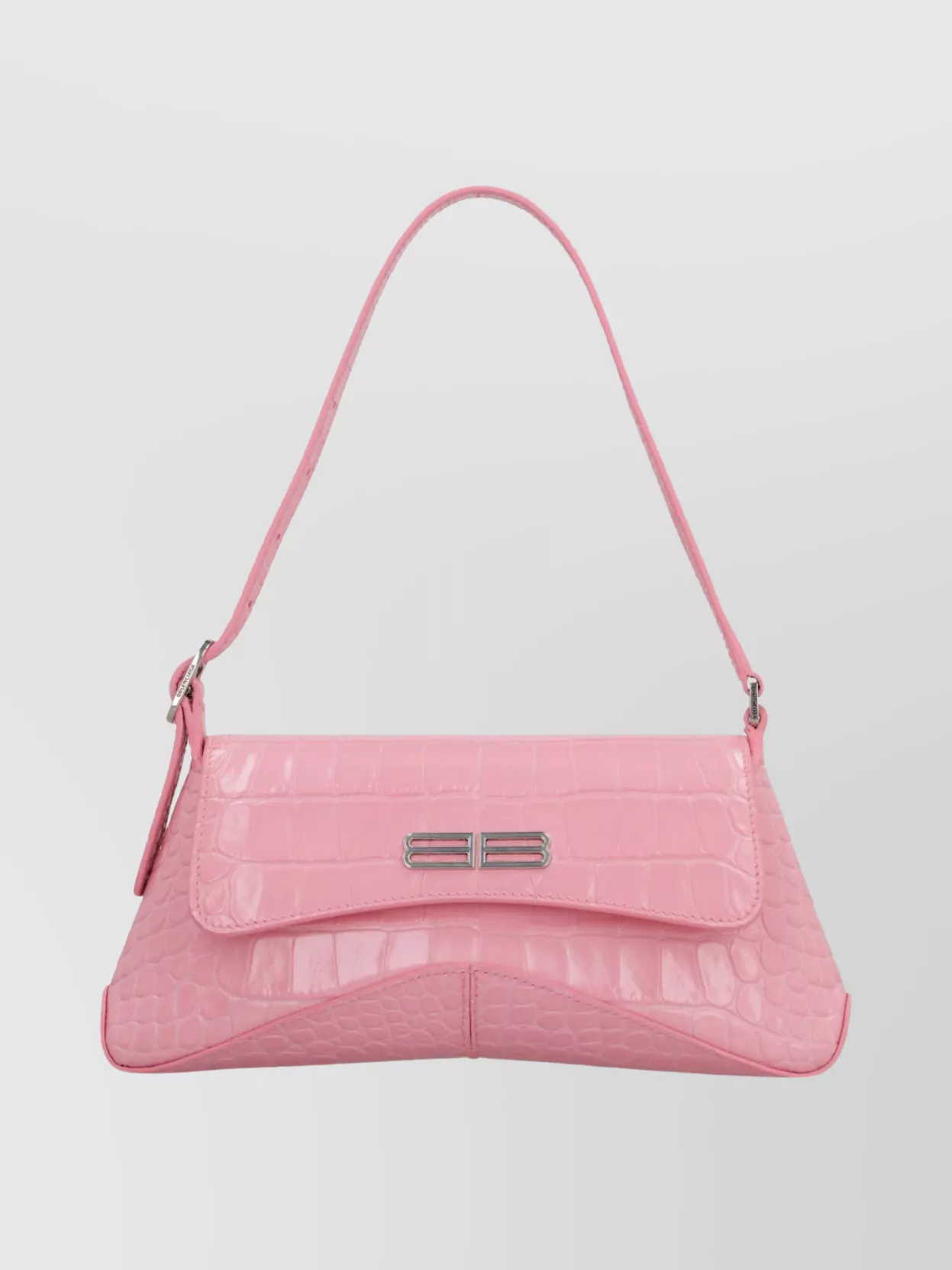 Balenciaga Leather shoulder bag crocodile texture | The Fashion Square