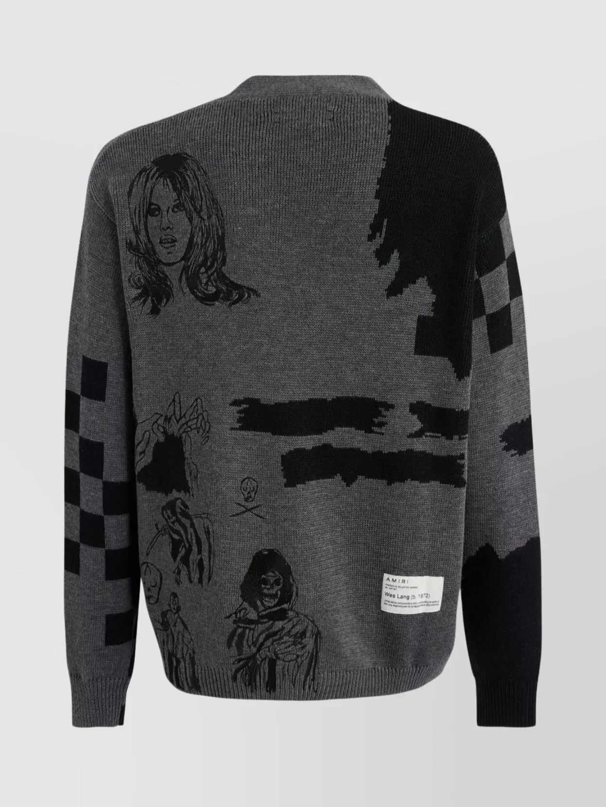 Amiri Knitwear with ribbed cuffs and graphic pattern | The Fashion Square