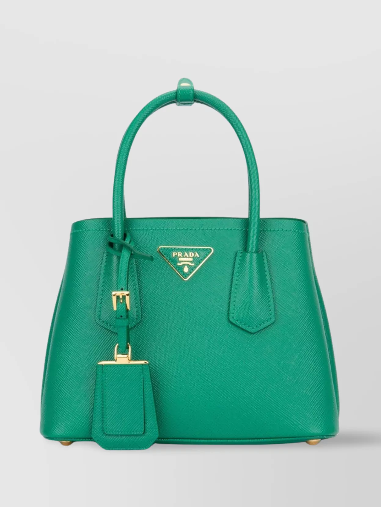 Prada Handle bag with detachable tag and gold hardware | The Fashion Square