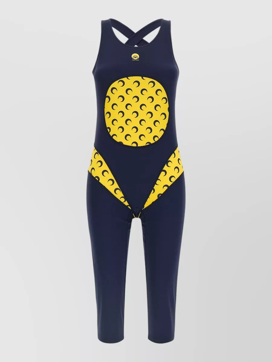 Marine Serre Moon pattern stretch catsuit knee length | The Fashion Square