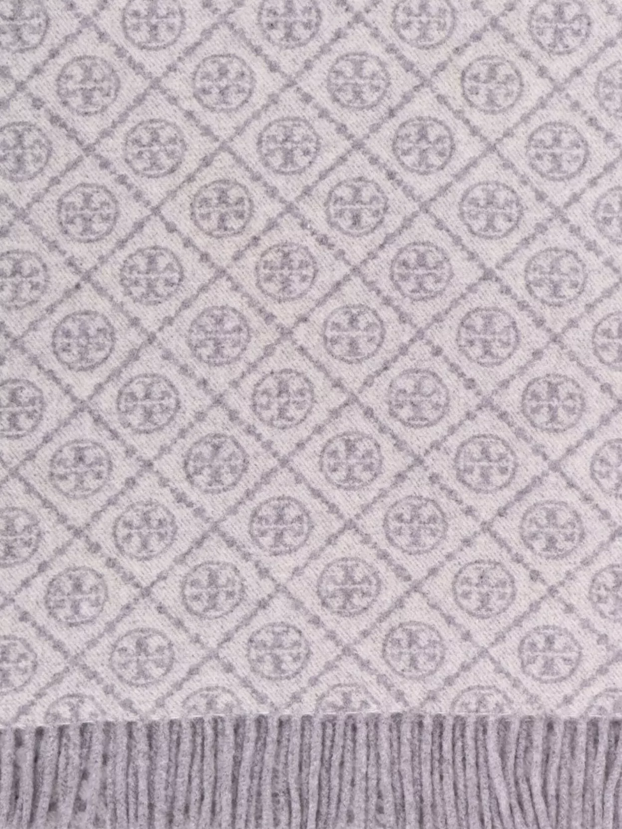 Tory Burch Geometric pattern scarf fringed edges | The Fashion Square