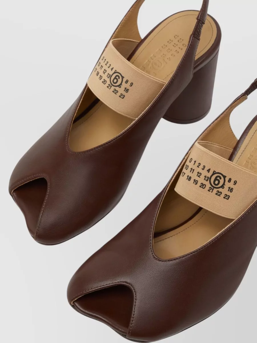 Mm6 Maison Margiela Numeric graphic slingback tabi heel pumps | The ...