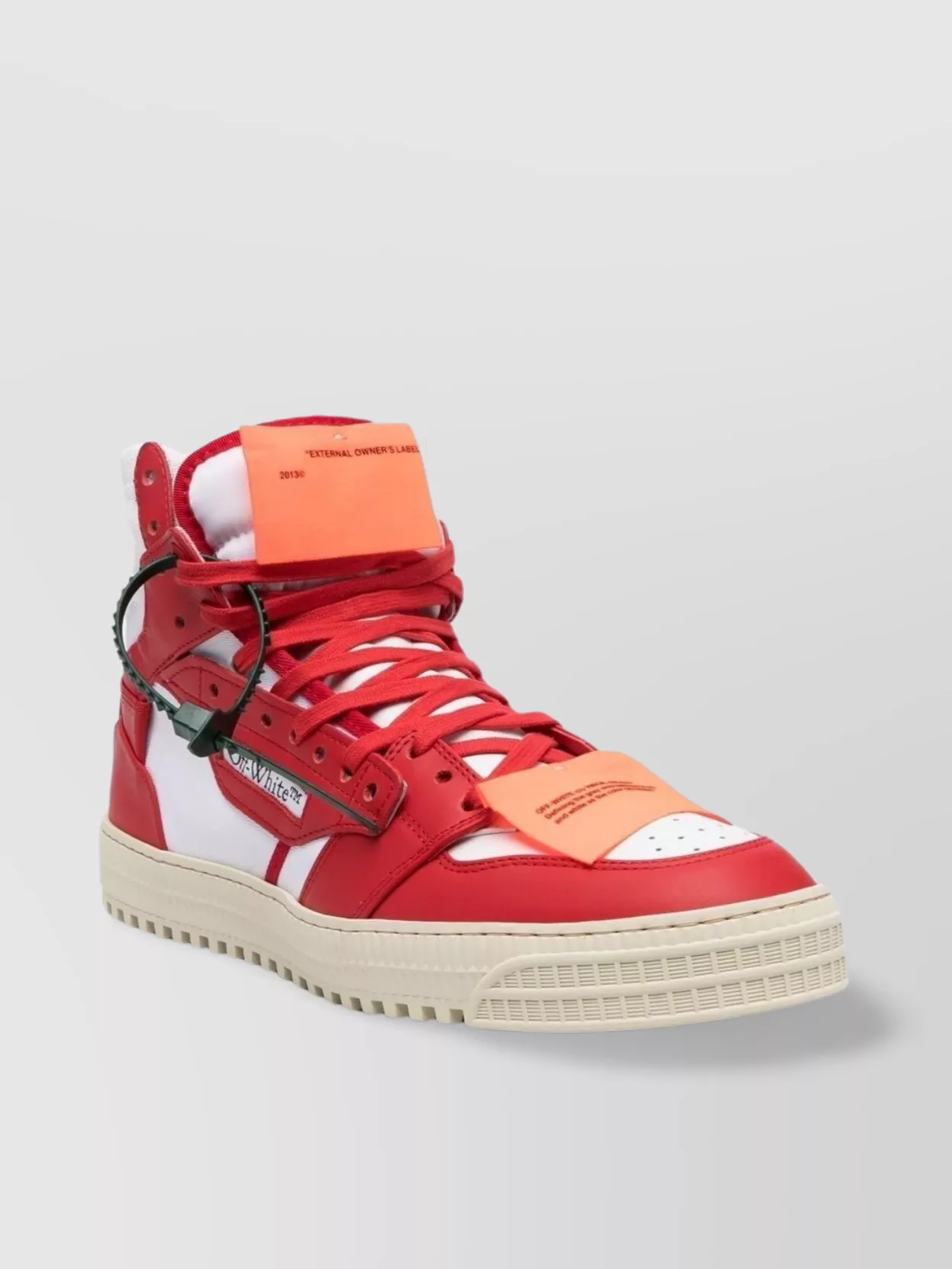 Off-White High-top leather sneakers panelled design | The Fashion Square