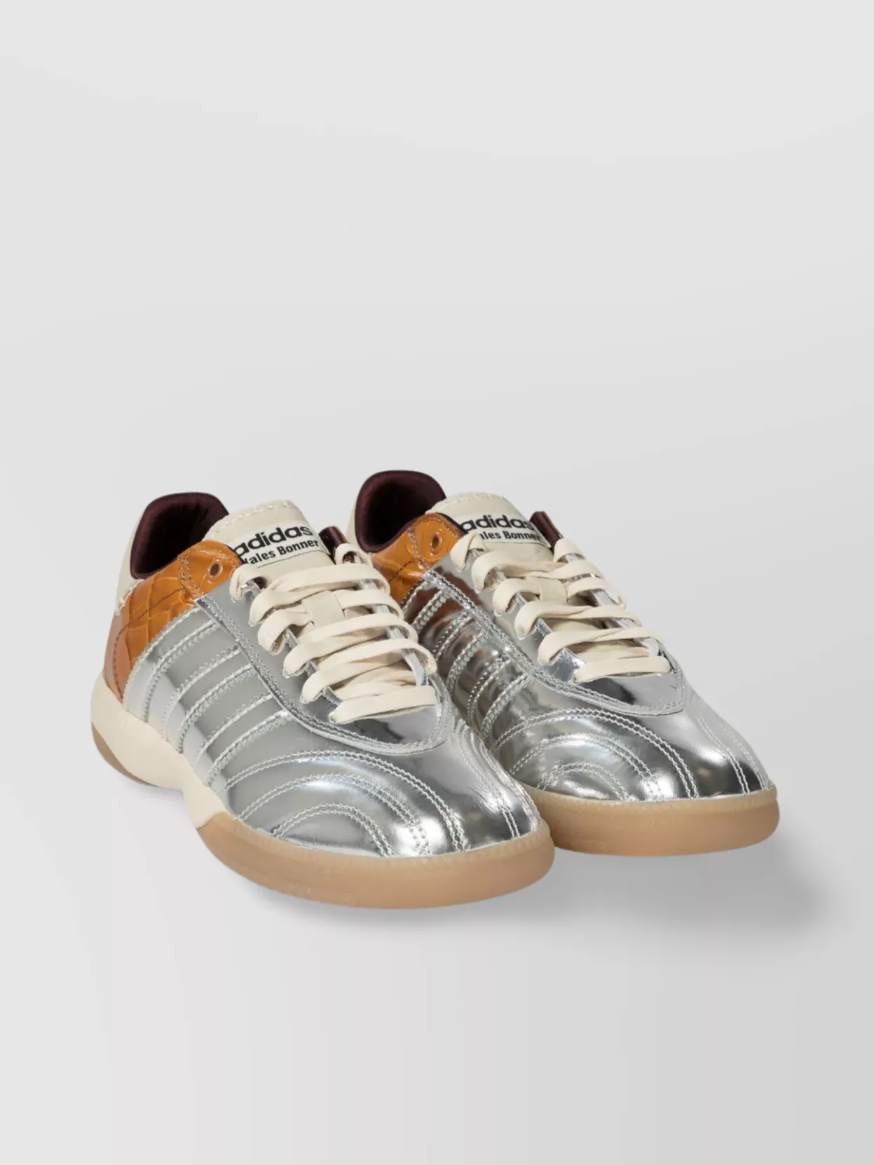 Adidas Metallic low-top sneakers textured sole | The Fashion Square
