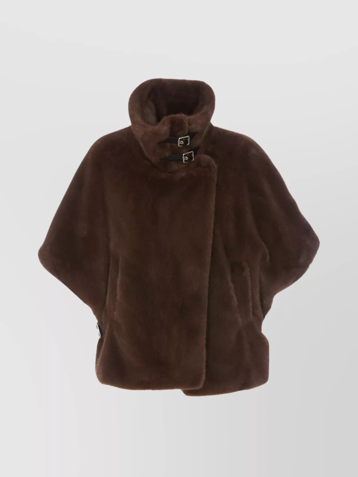 Pinko High neck oversized faux fur jacket | The Fashion Square