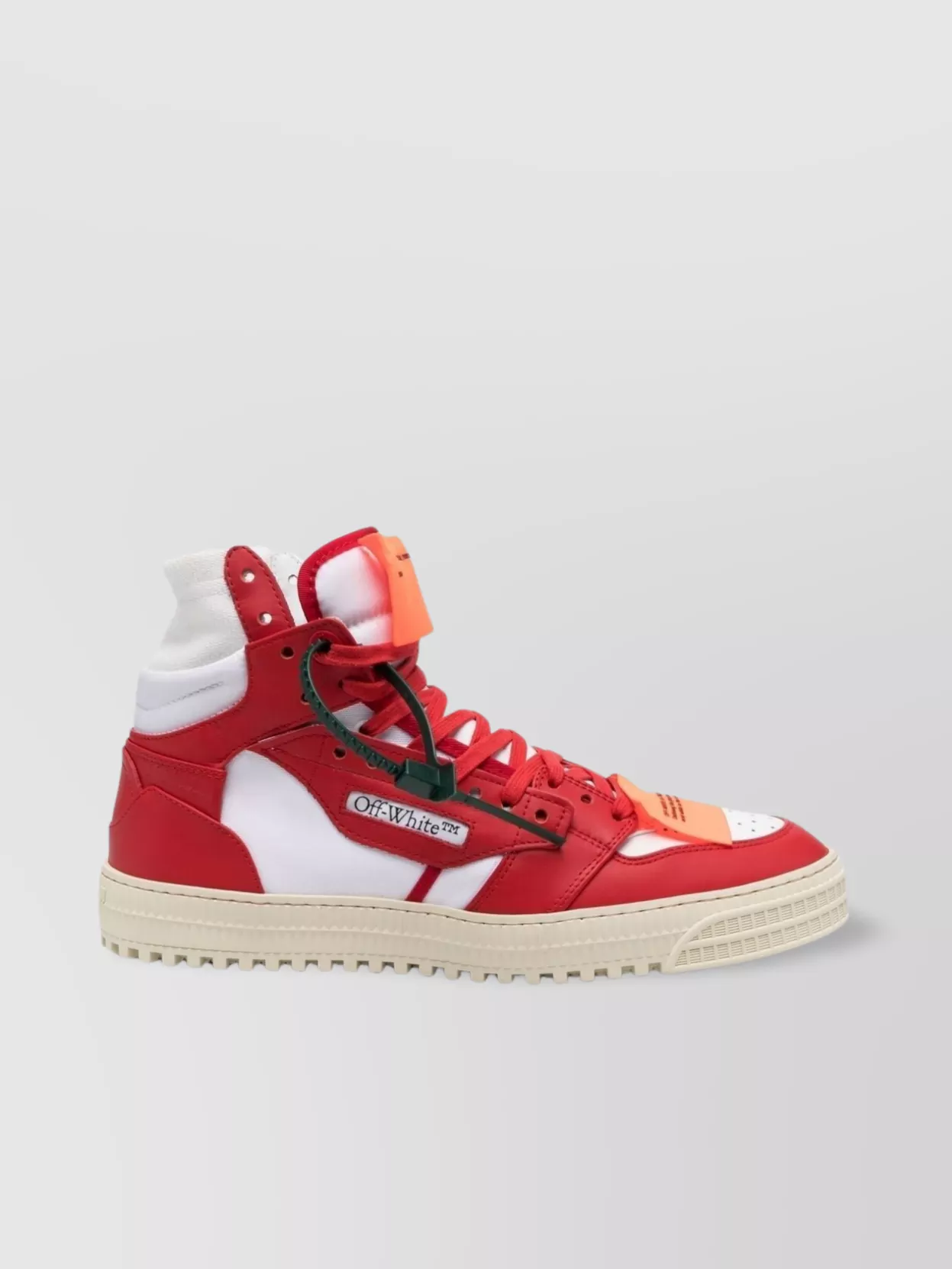 Off-White High-top leather sneakers panelled design | The Fashion Square