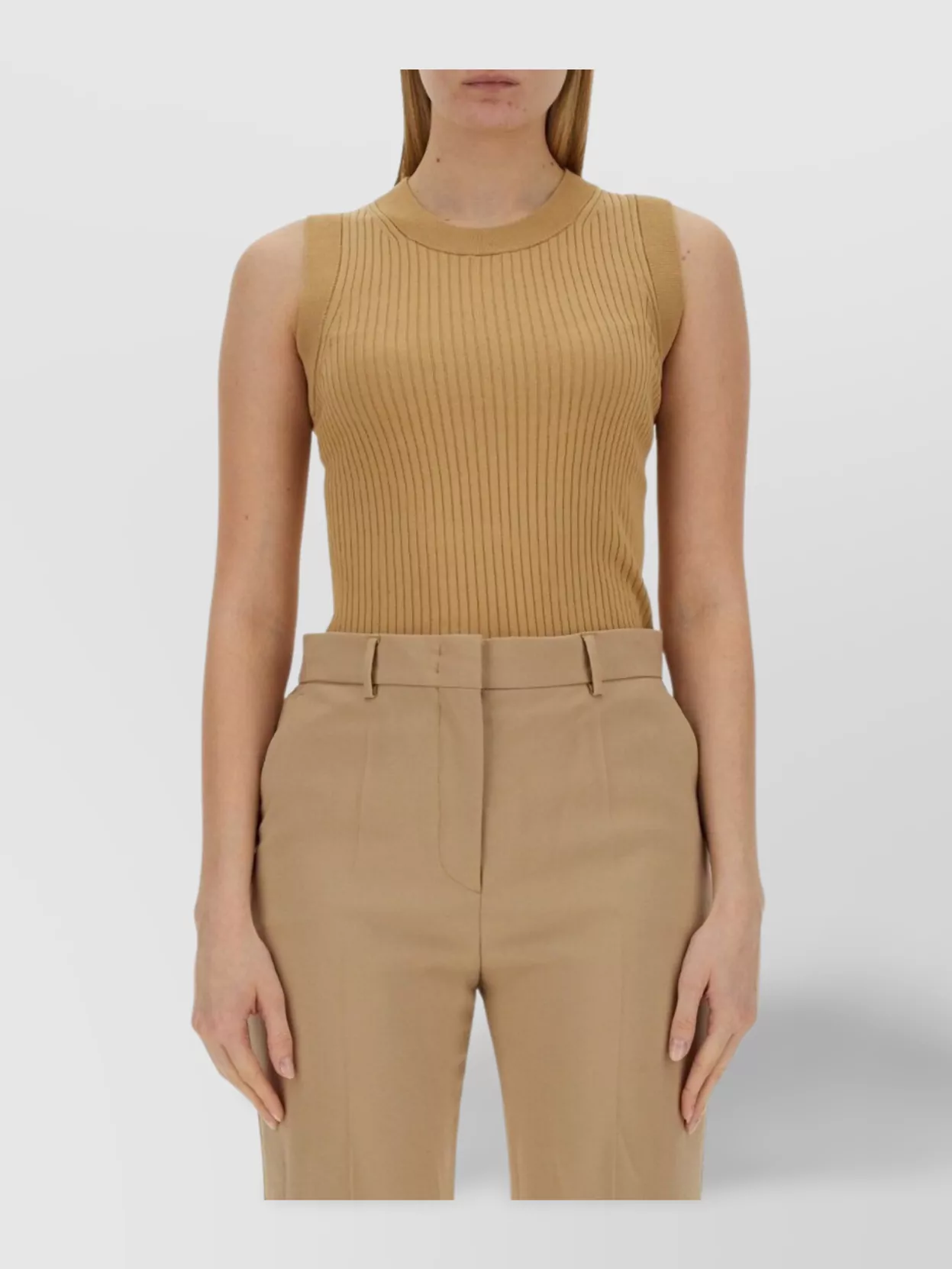 Sportmax Slim fit sleeveless ribbed top toledo | The Fashion Square