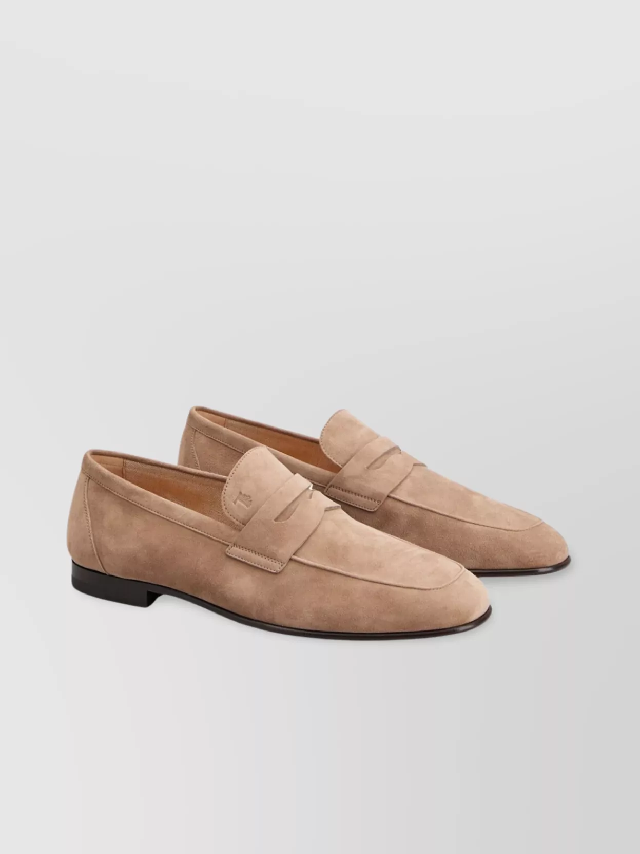 Tod's Suede almond toe loafers with tonal stitching | The Fashion Square