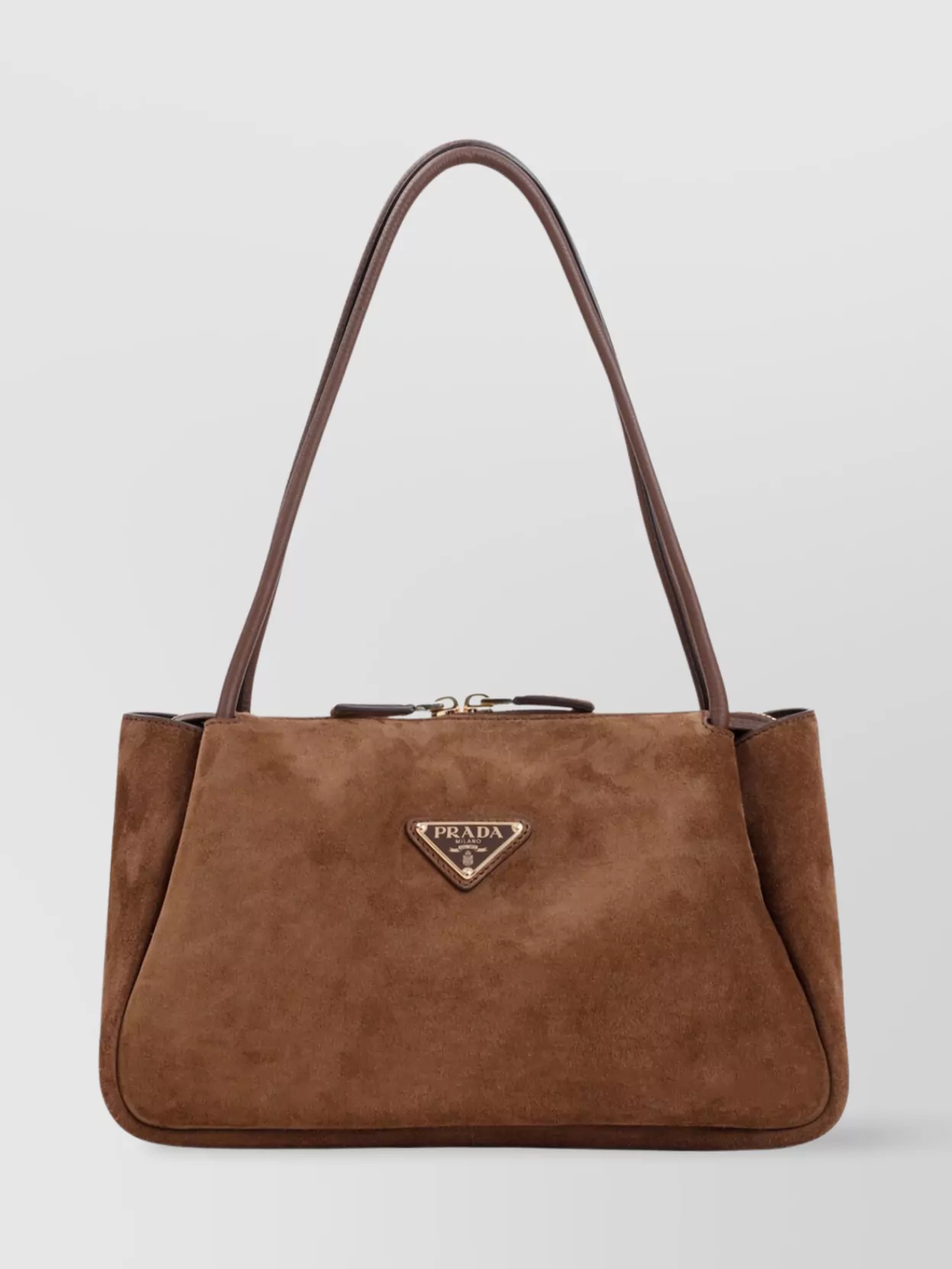 Prada Rectangular suede top handle shoulder bag | The Fashion Square