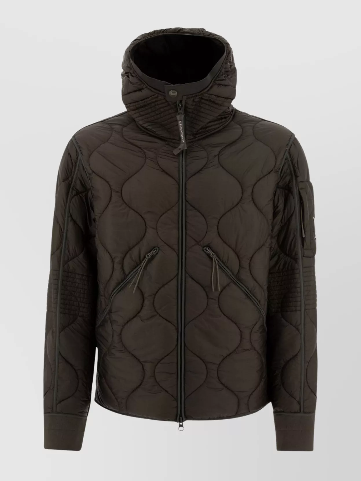 C.P. Company Quilted hooded jacket with side zip pockets | The Fashion ...