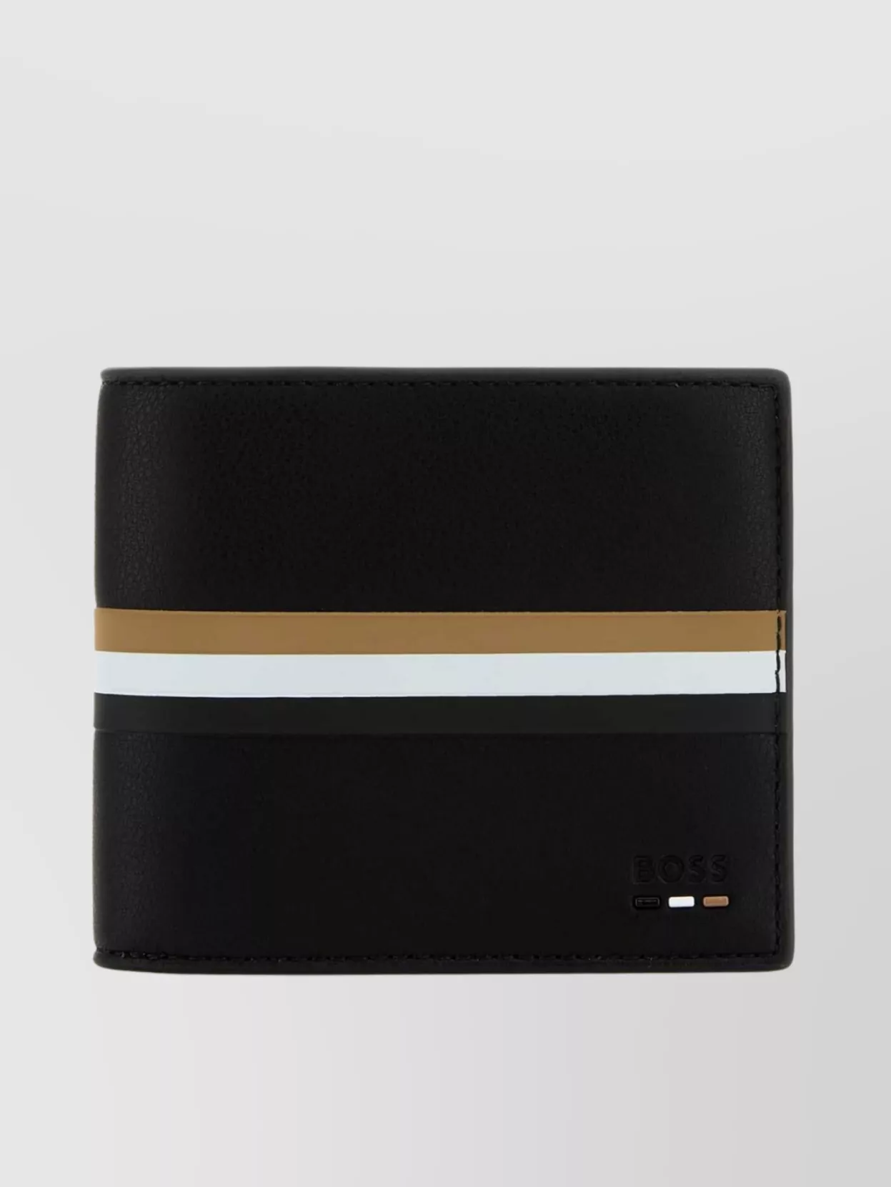 Boss Leather wallet with bi-fold design and stripe detail | The Fashion ...